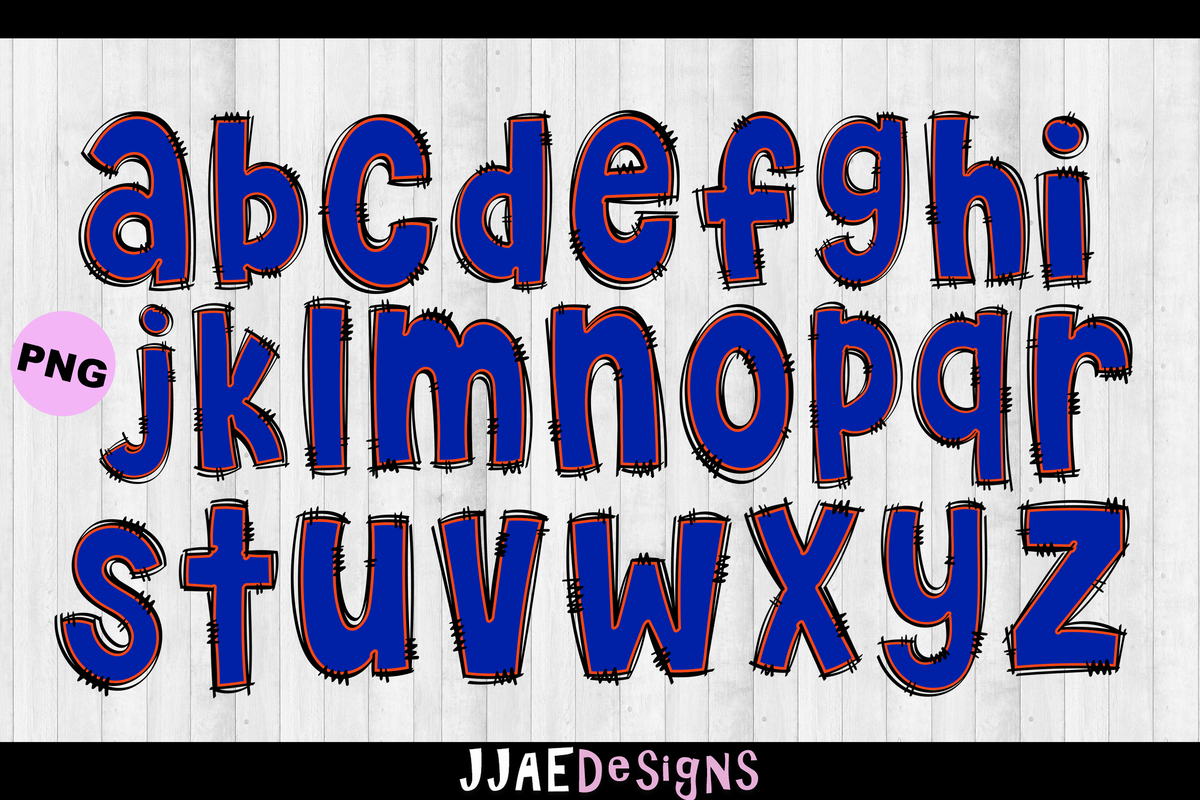 Orange & Blue PNG Letters – JJAEDesigns