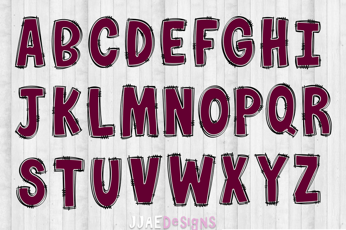 Maroon PNG Letters – JJAEDesigns