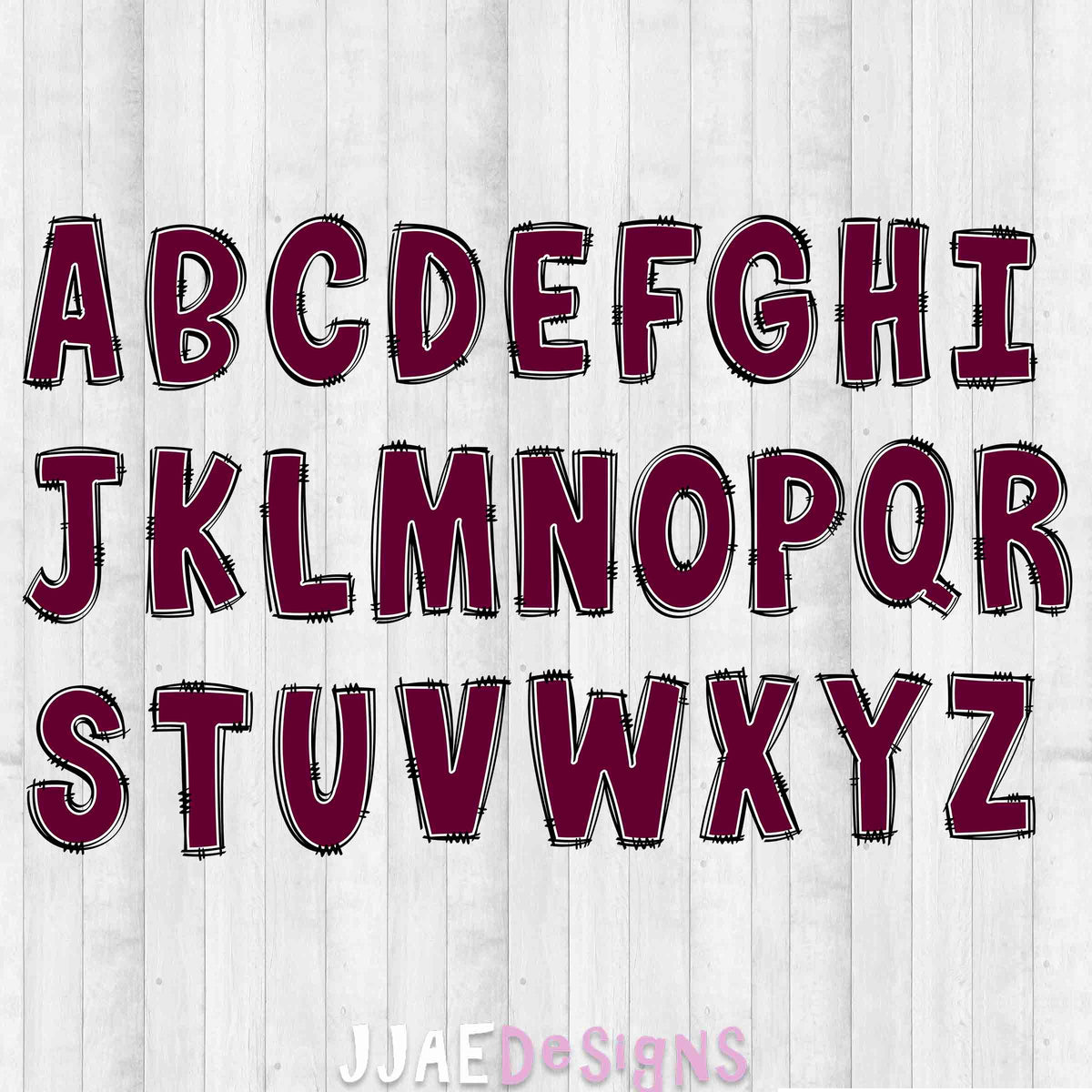 Maroon PNG Letters – JJAEDesigns