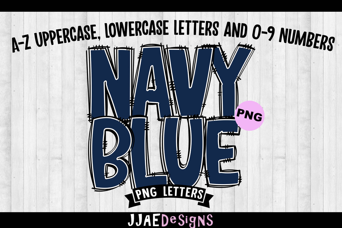 Navy Blue PNG Letters – JJAEDesigns
