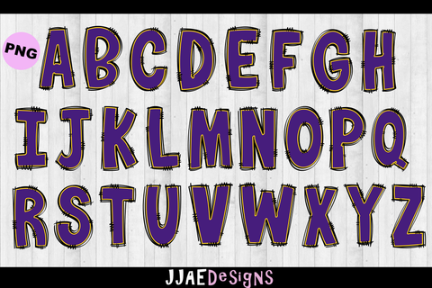 Two Color Doodle Letters – JJAEDesigns
