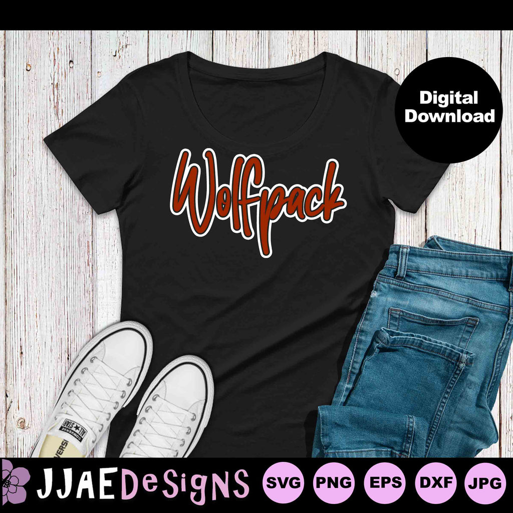 Wolfpack SVG (Script Outline) – JJAEDesigns